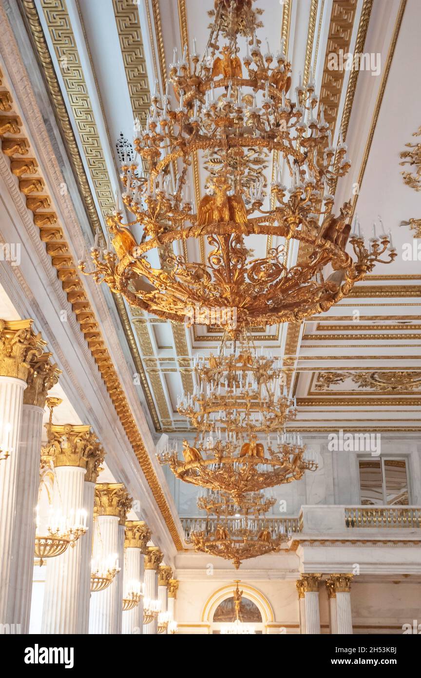 Interior shot of the Hermitage Art Museum in Saint Petersburg Russia ...