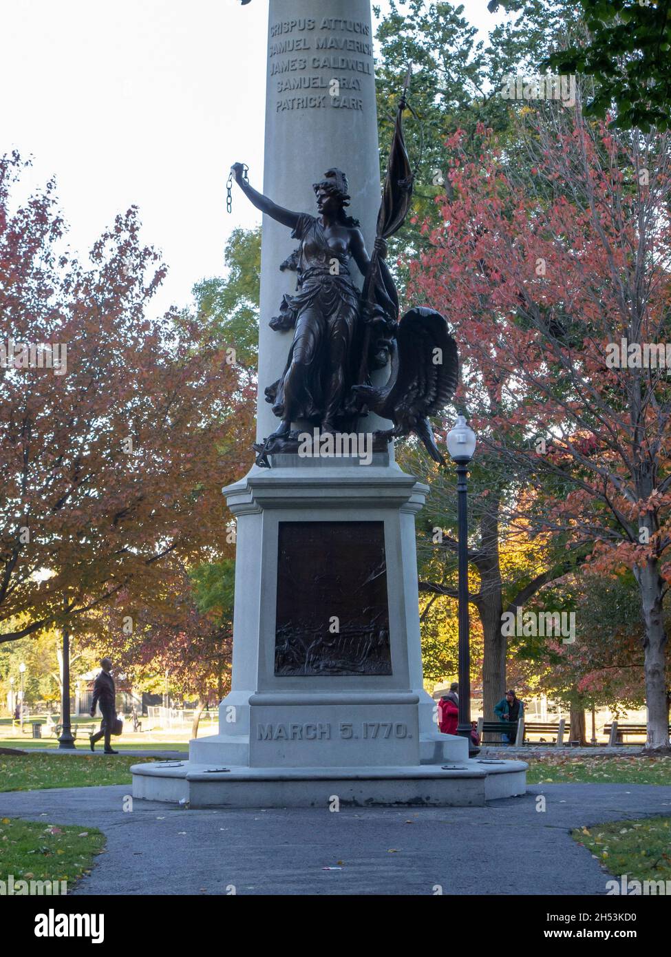 Boston Massacre monument in Boston Common Boston Massachusetts Stock ...