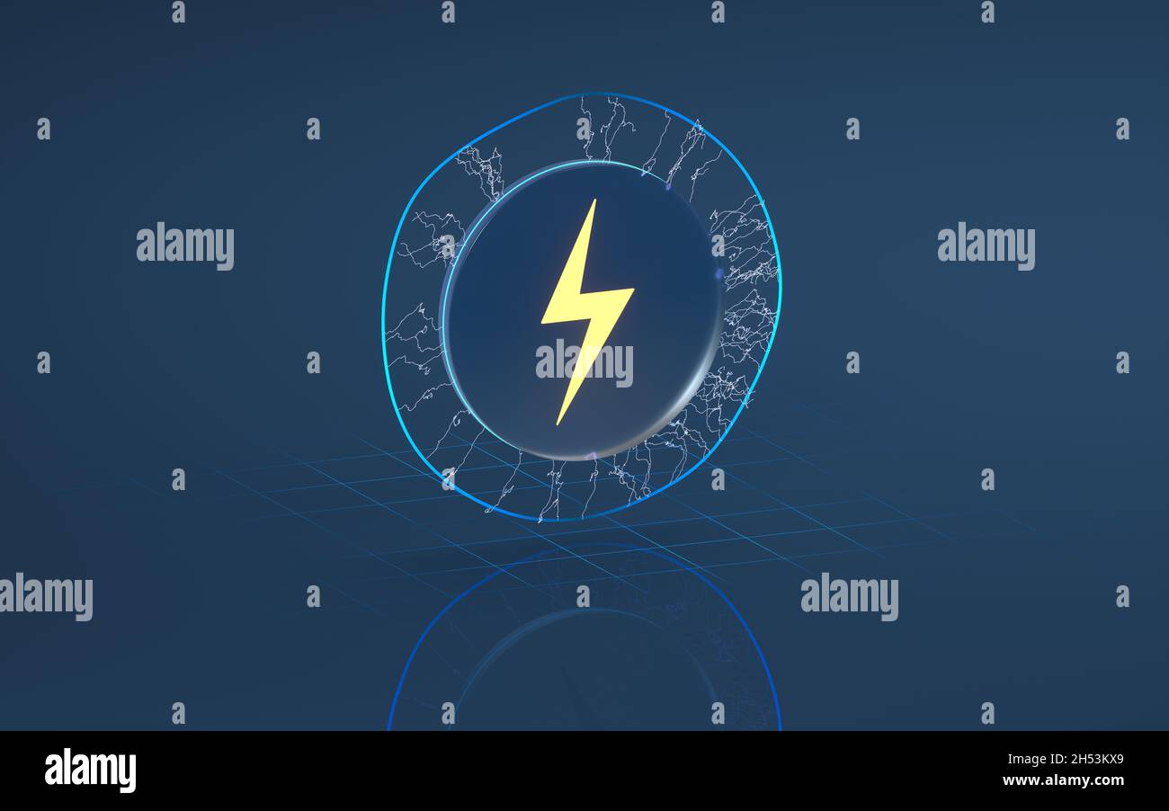 Electricity and energy, 3d rendering. Computer digital drawing Stock ...