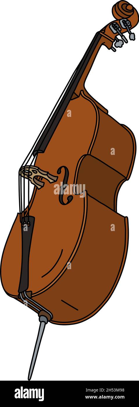 The vectorized hand drawing of a classic contrabass Stock Vector Image ...