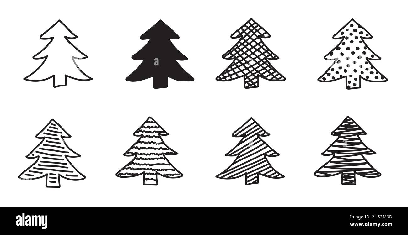 Christmas tree graphic art Black and White Stock Photos & Images - Alamy