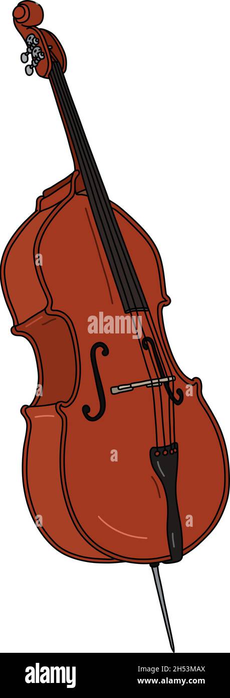 The vectorized hand drawing of a classic contrabass Stock Vector Image ...
