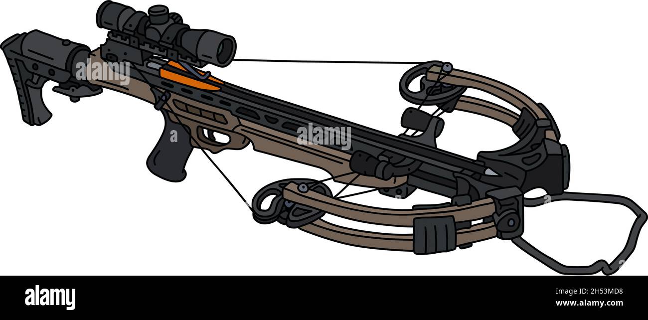 The vectorized hand drawing of a modern sand sport crossbow Stock ...
