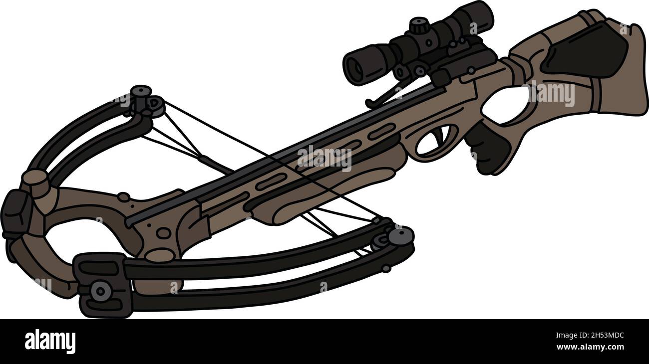 The vectorized hand drawing of a modern sand sport crossbow Stock ...