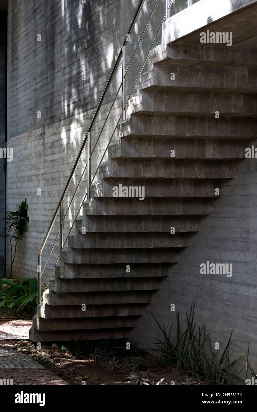 Cement ladder on the outside of the building. Salvador, Bahia, Brazil ...