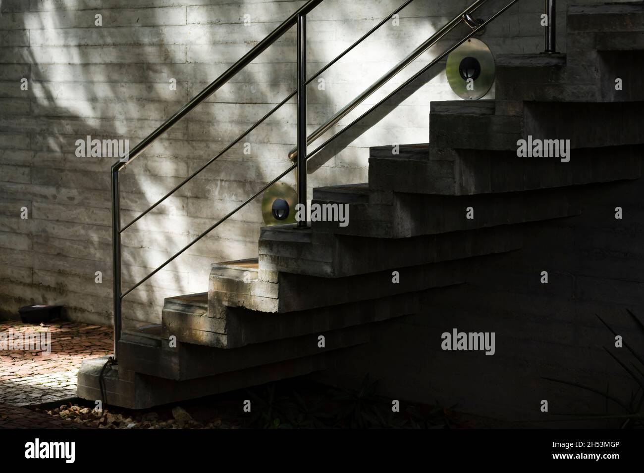 Cement ladder on the outside of the building. Salvador, Bahia, Brazil ...