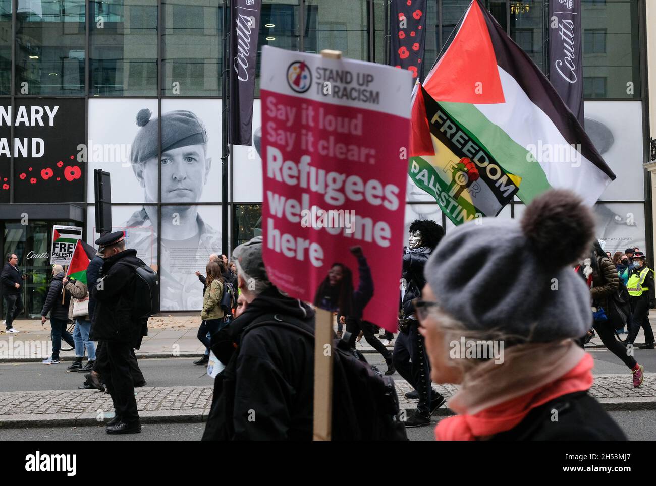 London, UK. 6th Nov 2021. People protest at the COP26 climate justice ...