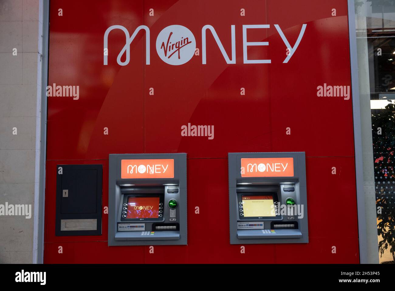 Virgin Money store cashpoint machines on 15th October 2021 in ...