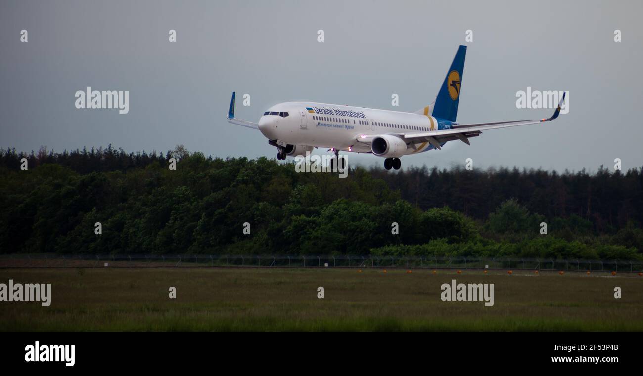 UKRAINE, KYIV, - MAY 28, 2021: Passengers plane Boeing 737-900ER UR-PSD ...
