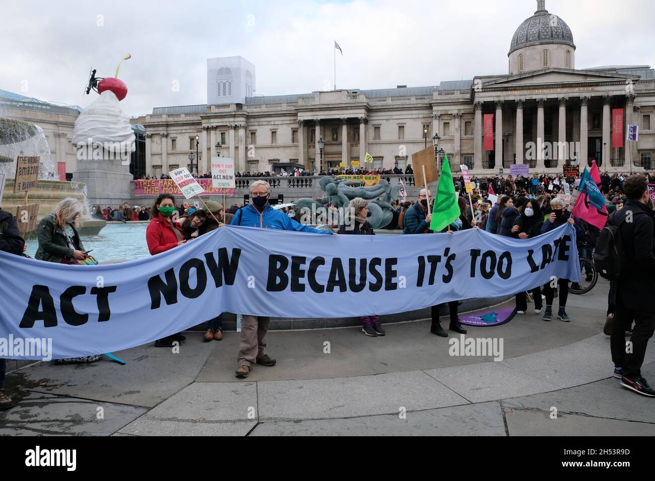London, UK. 6th Nov 2021. People protest at the COP26 climate justice ...