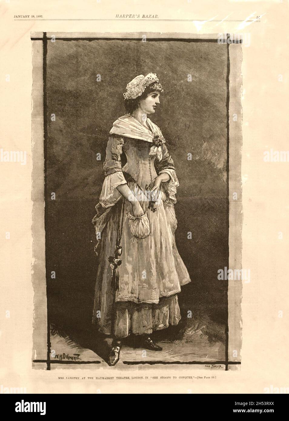 An engraving from an 1882 issue of Harper's Bazar magazine depicting ...