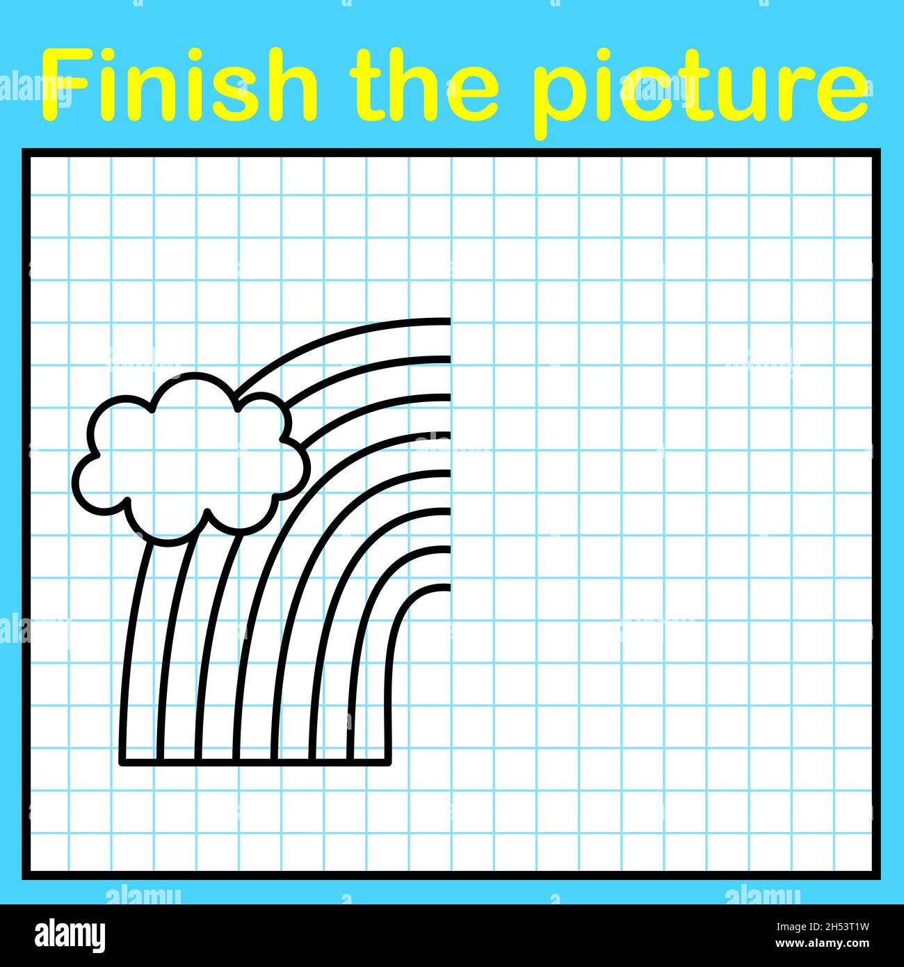 Complement the rainbow with a symmetrical picture and paint it. A ...