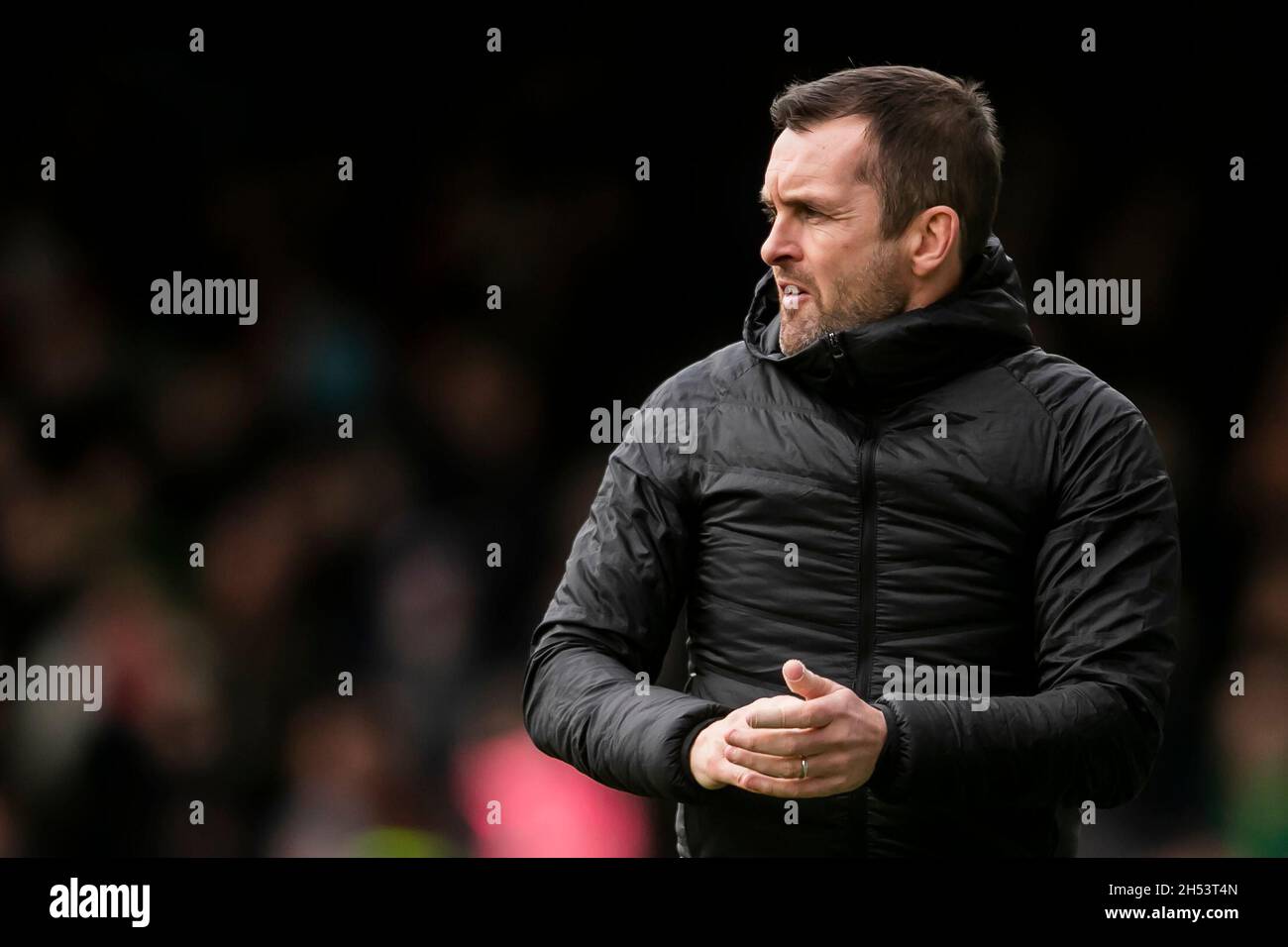 Luton Town manager Nathan Jones during the Sky Bet Championship match ...