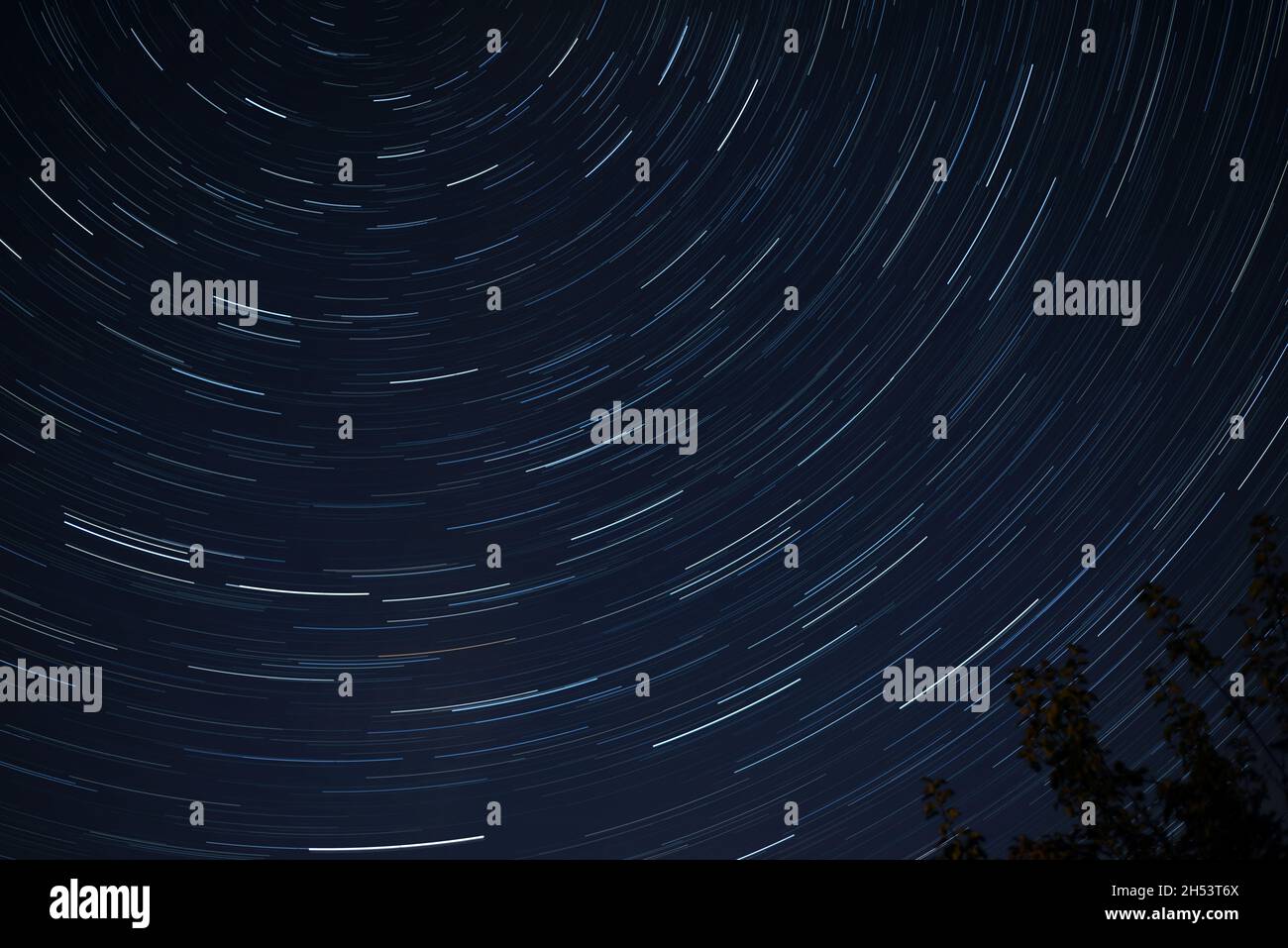 Star Trails on a clear night make a circular pattern in the sky Stock ...