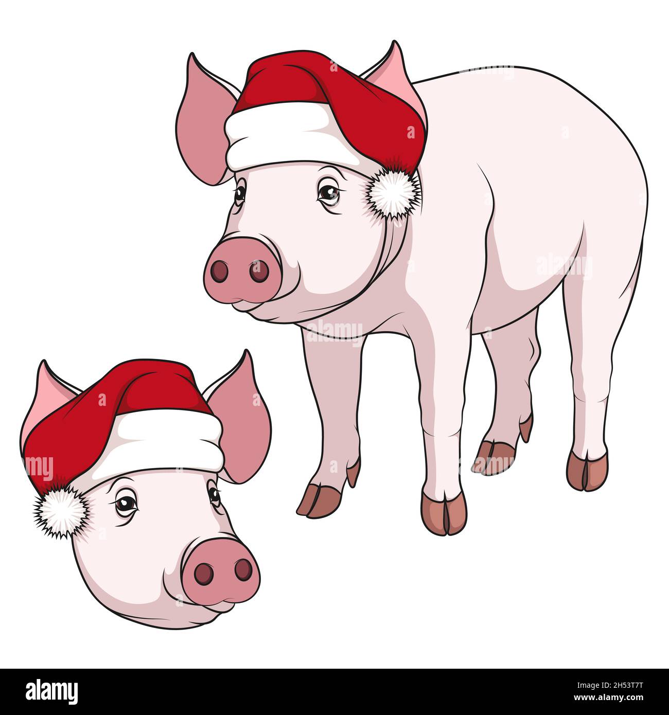 Pig with party hat Stock Vector Images - Alamy