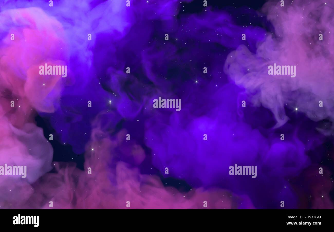 Nebulae and colored smoke, 3d rendering. Computer digital drawing Stock ...