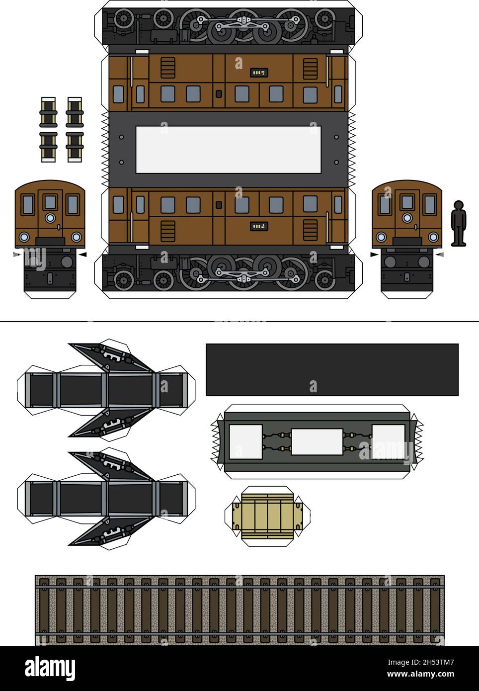 Vintage train yard Stock Vector Images - Alamy