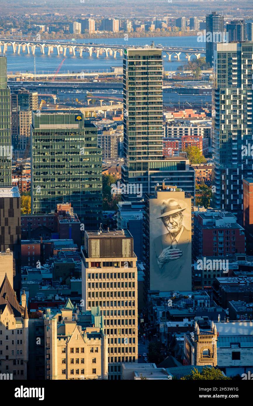 Leonard Cohen commemorative mural "Tower of Songs", tribute painting by ...