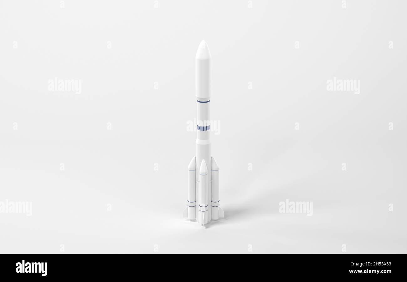Model rocket with white background, 3d rendering. Computer digital ...