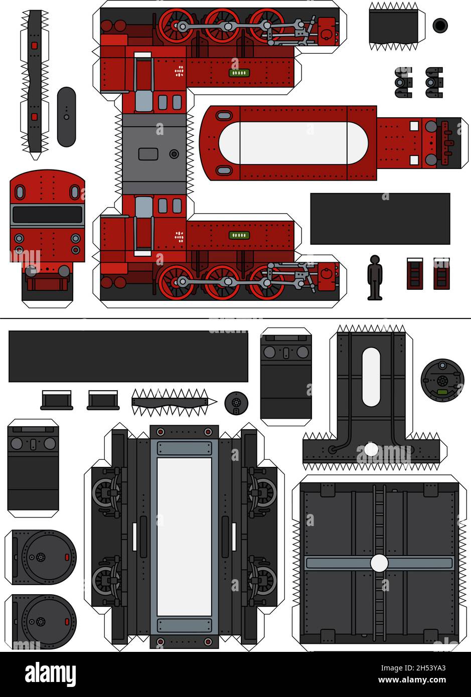 Papercraft Steam Train