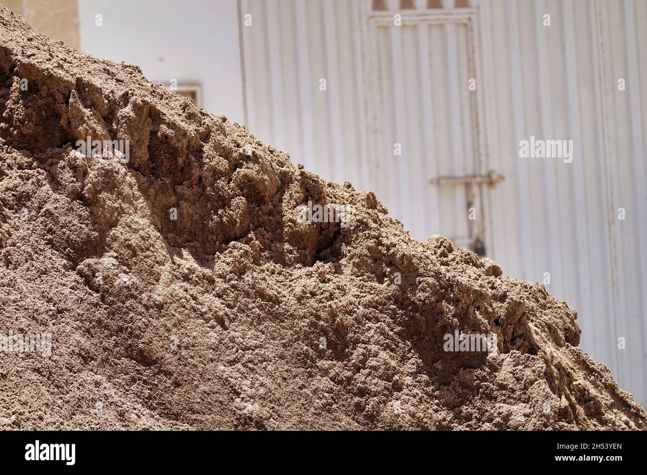 Closeup of cement and stones mixture used for a building structure ...