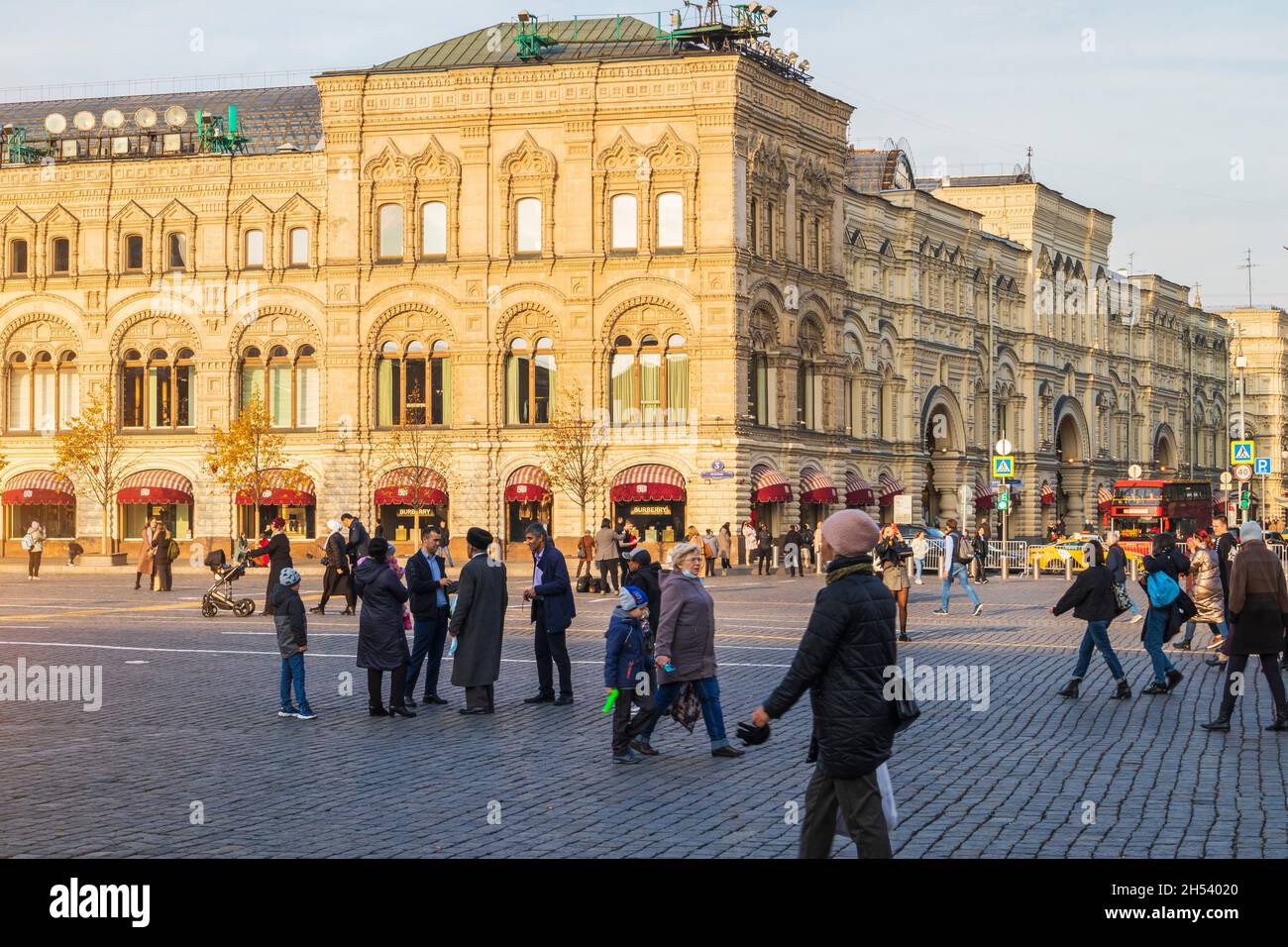 Red Square Moscow people walk TSUM excursions city tours .Russia,Moscow ...