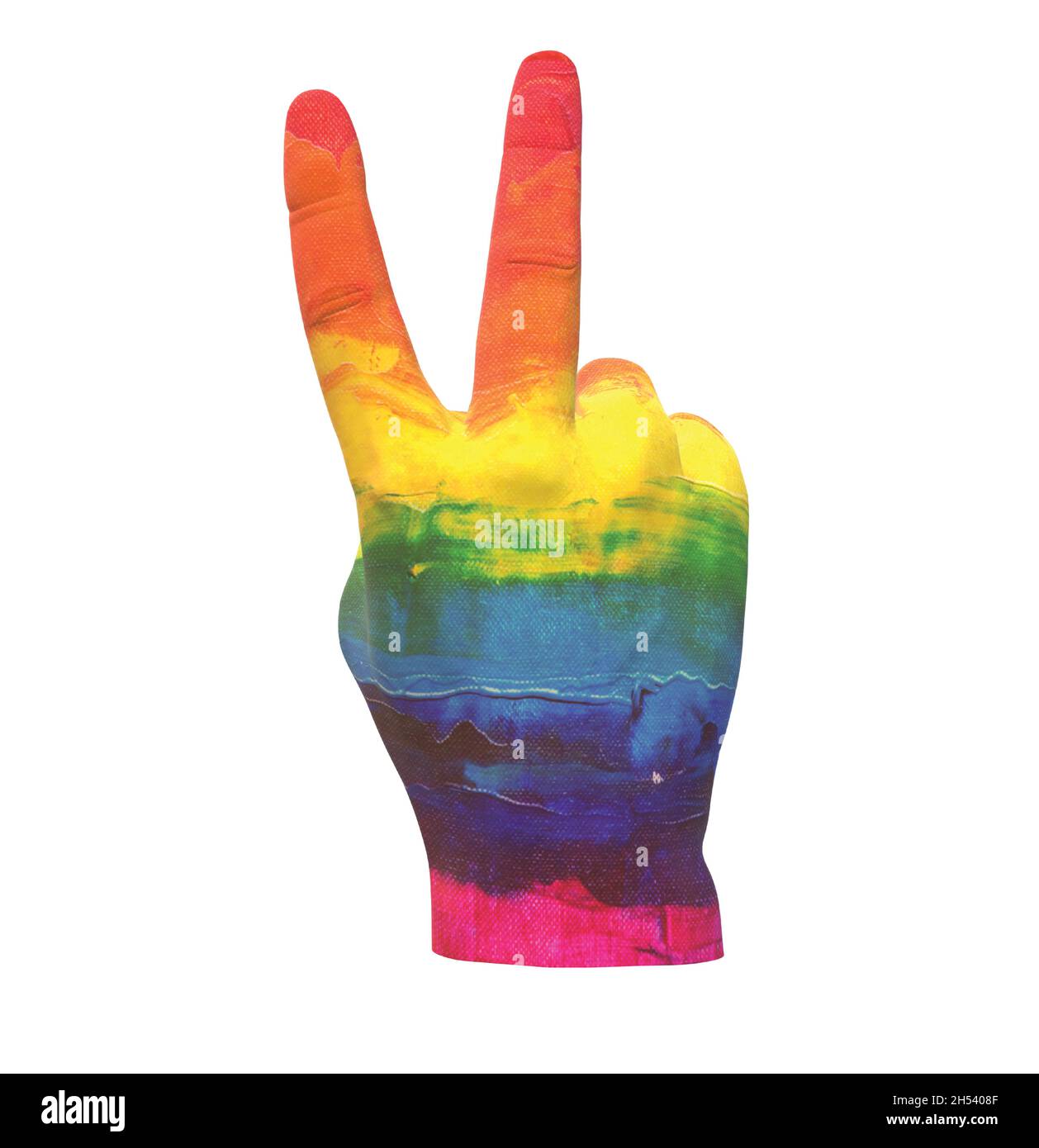 Victory Hand Sign in Rainbow Colors Stock Vector Image & Art - Alamy