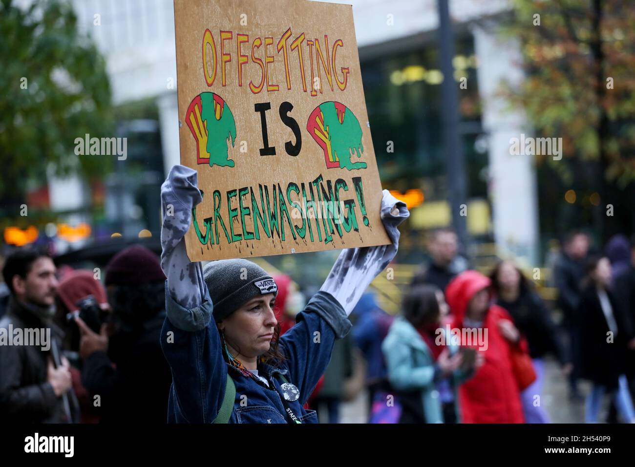 Manchester, UK. 6th November, 2021. Climate change protesters march ...