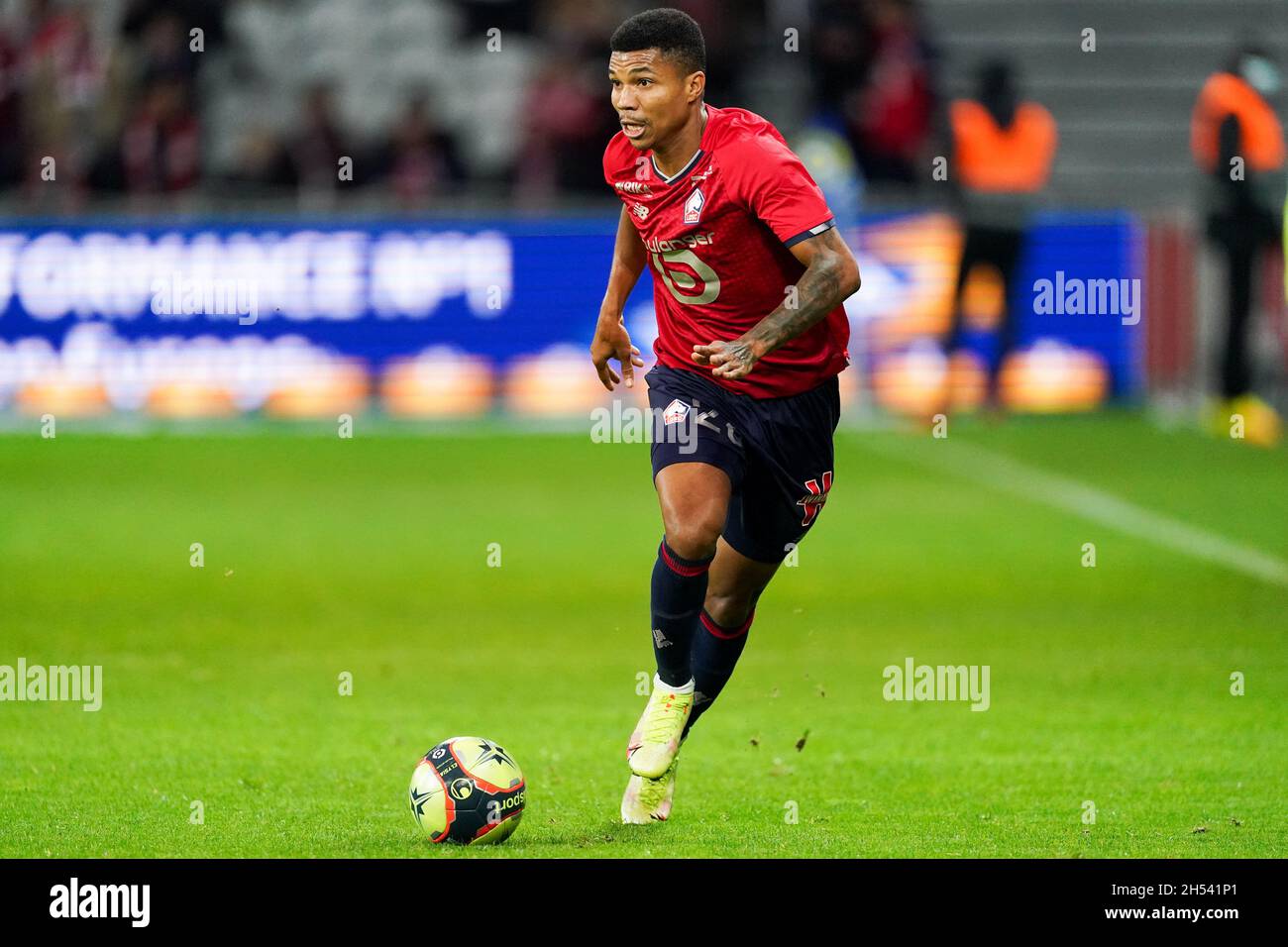 VILLENEUVE-D ASCQ, FRANCE - NOVEMBER 6: Reinildo Isnard Mandava of ...
