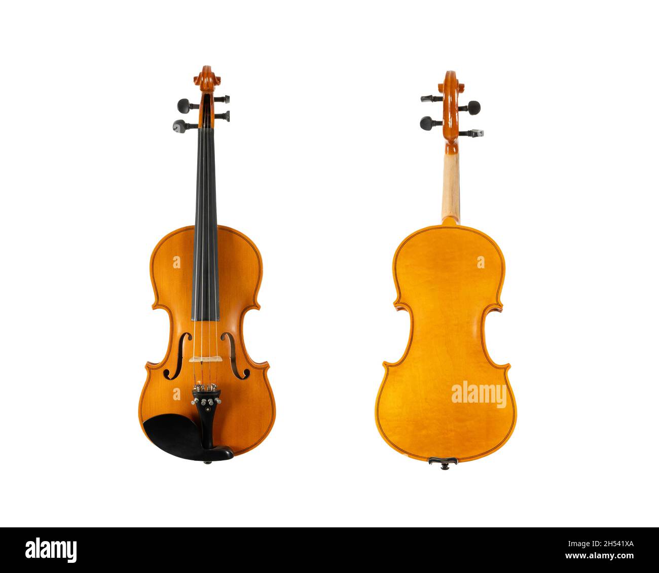 brown wooden violin isolated on white background Stock Photo - Alamy