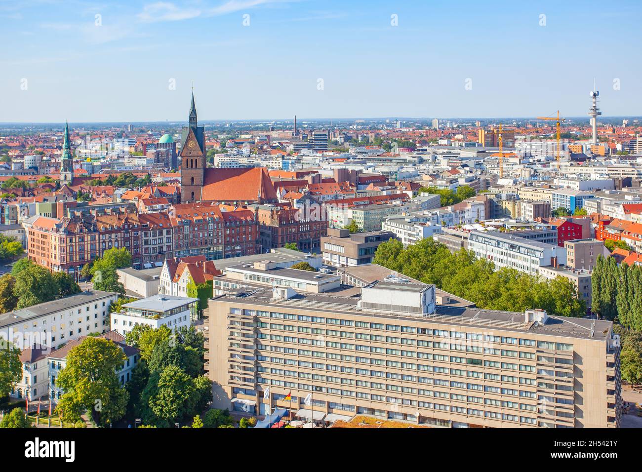 Panoramic view of Hanover in Germany. Cityscape Stock Photo - Alamy