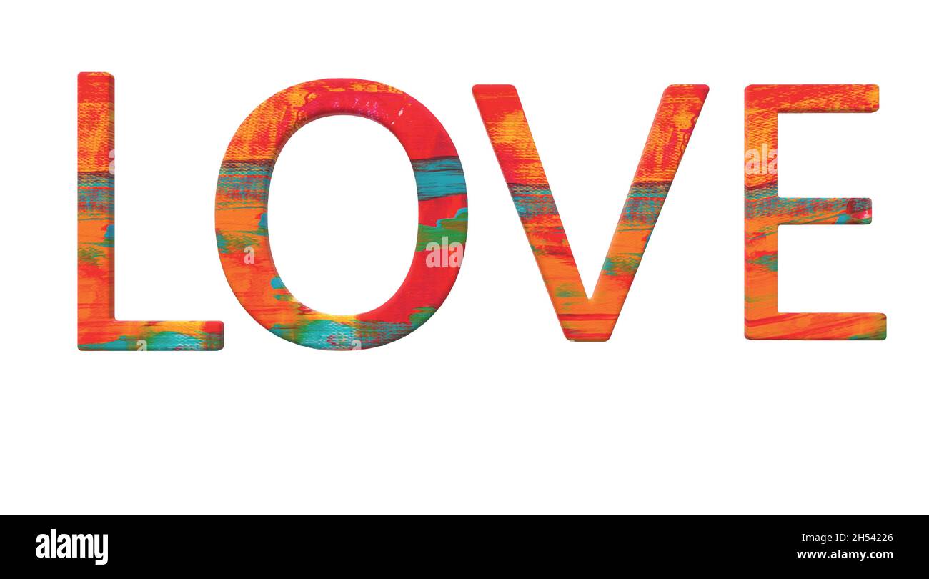 Love Word Letters in Mixed Paint Colors Stock Vector Image & Art - Alamy