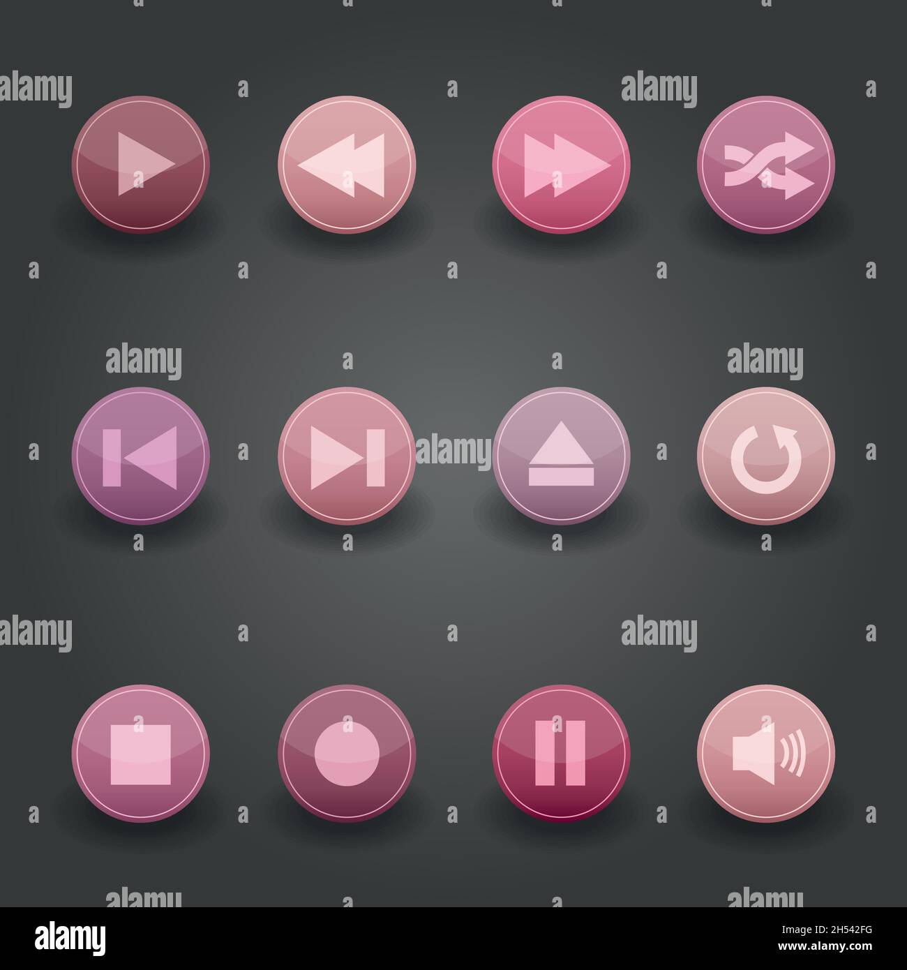Audio player buttons sound icons Stock Vector Images - Alamy