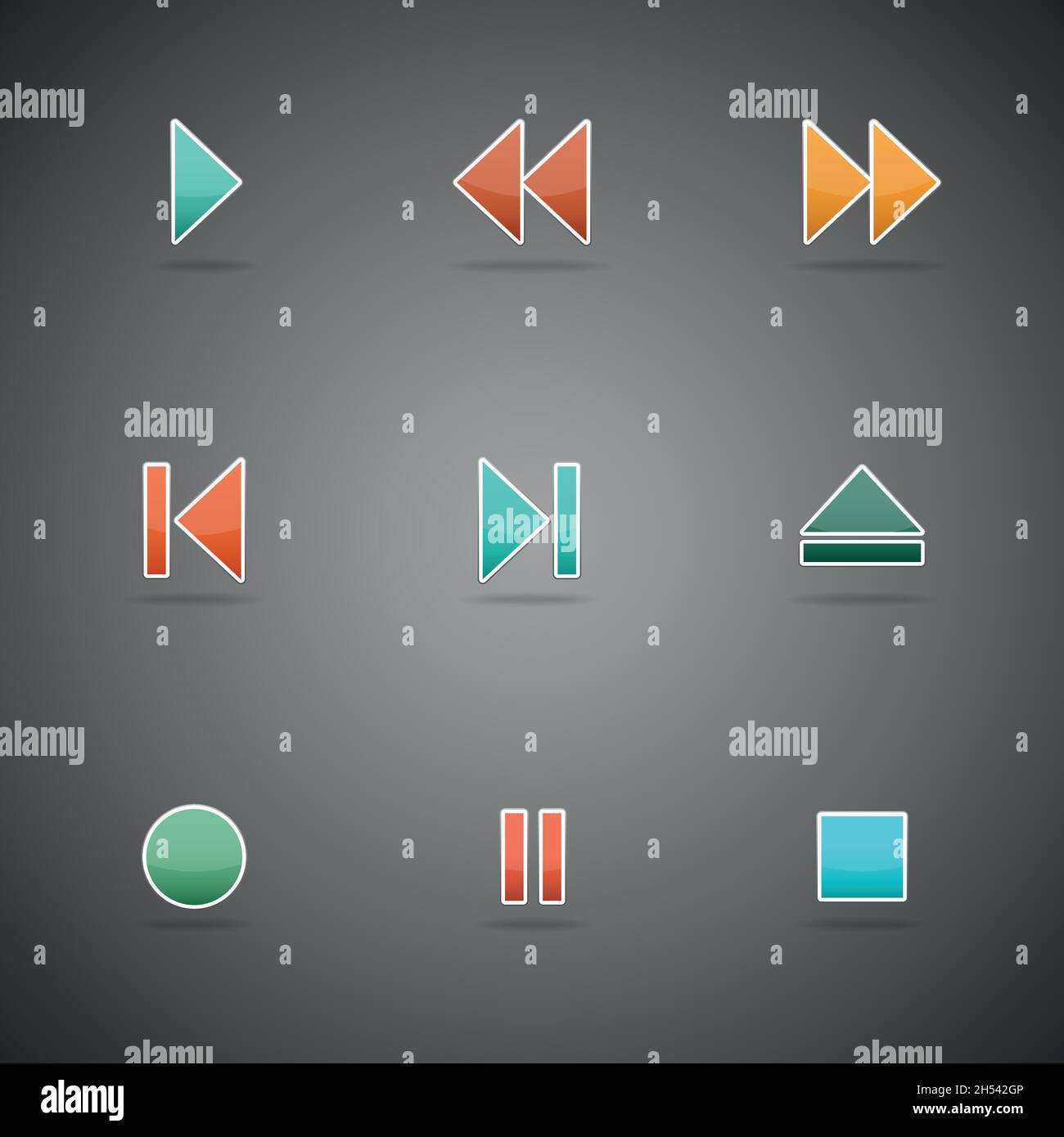 Audio player buttons sound icons Stock Vector Images - Alamy