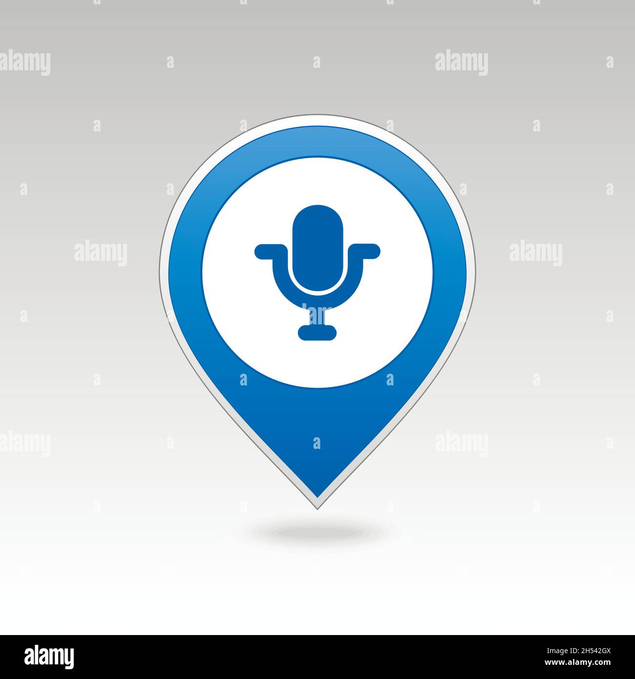 Microphone pin map icon. Map pointer. Map markers. Vector illustration ...