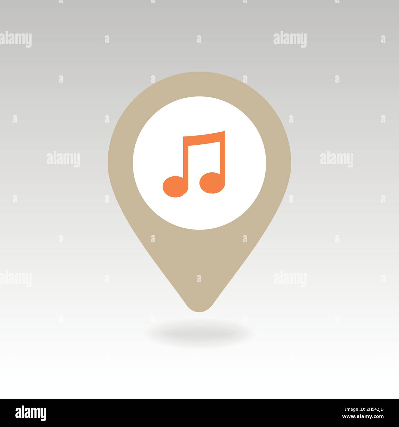 Music note pin map icon. Map pointer. Map markers. Vector illustration ...