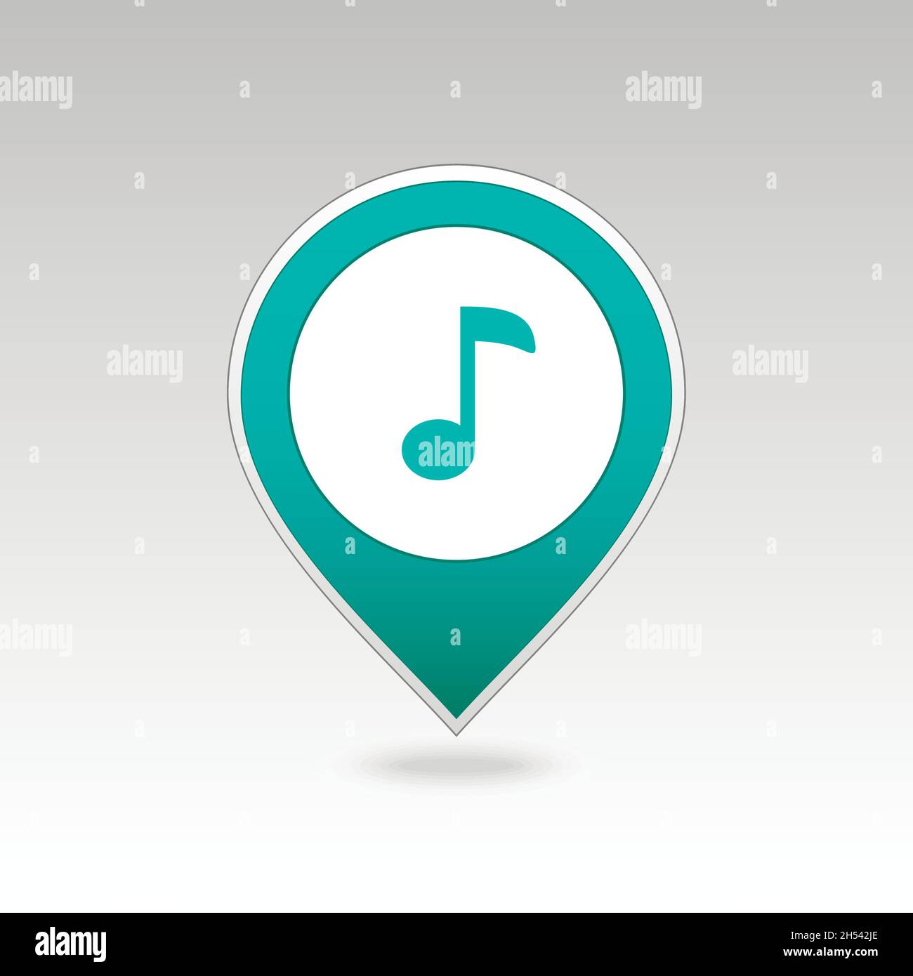 Music note pin map icon. Map pointer. Map markers. Vector illustration ...