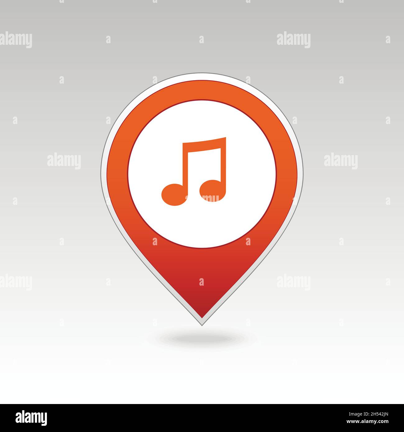 Music note pin map icon. Map pointer. Map markers. Vector illustration ...
