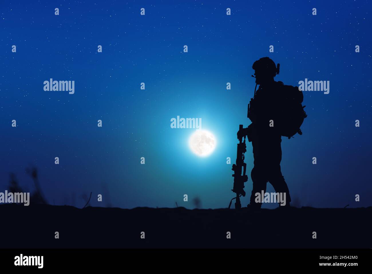 Night security patrol silhouette High Resolution Stock Photography and ...