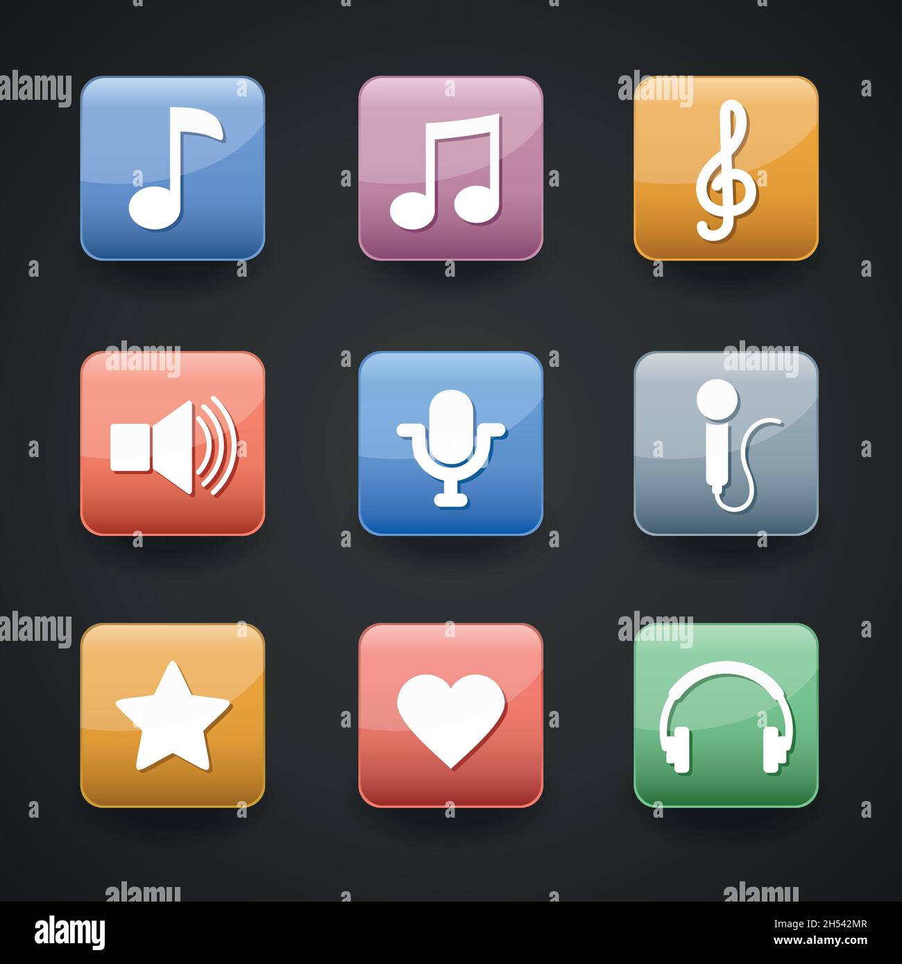 Music icons for app vector eps 10 Stock Vector Image & Art - Alamy