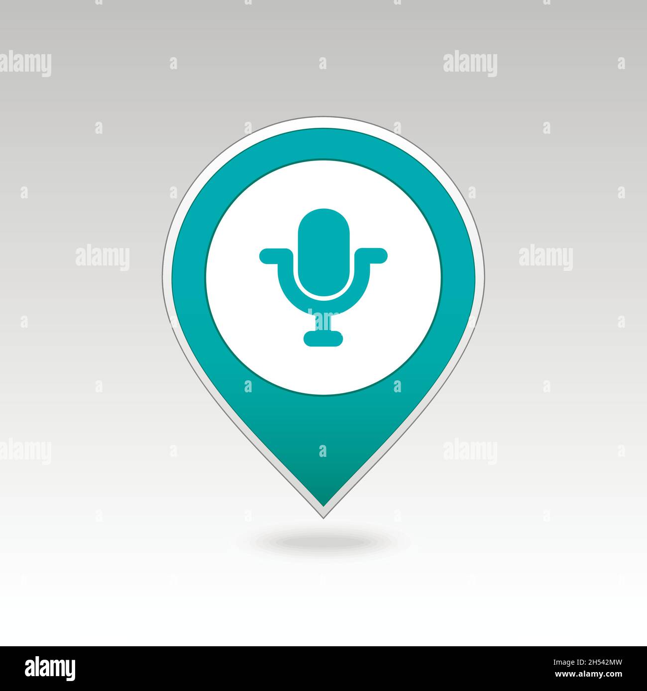 Microphone pin map icon. Map pointer. Map markers. Vector illustration ...