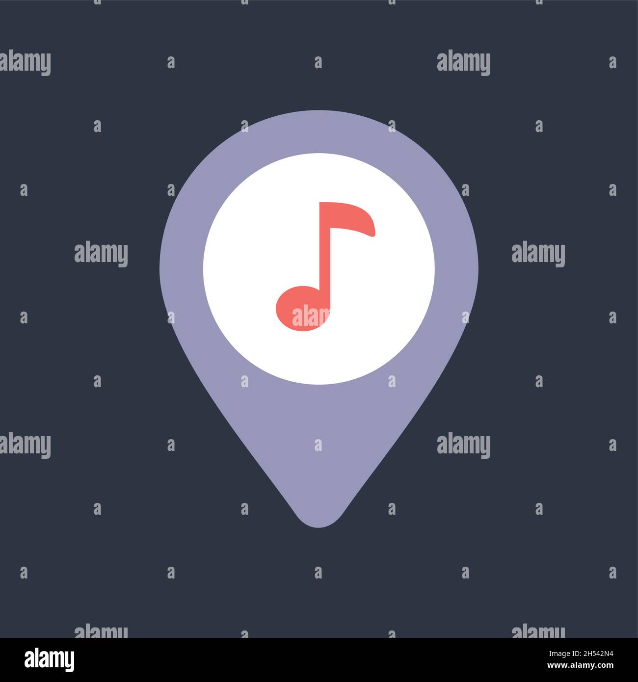 Music note pin map icon. Map pointer. Map markers. Vector illustration ...