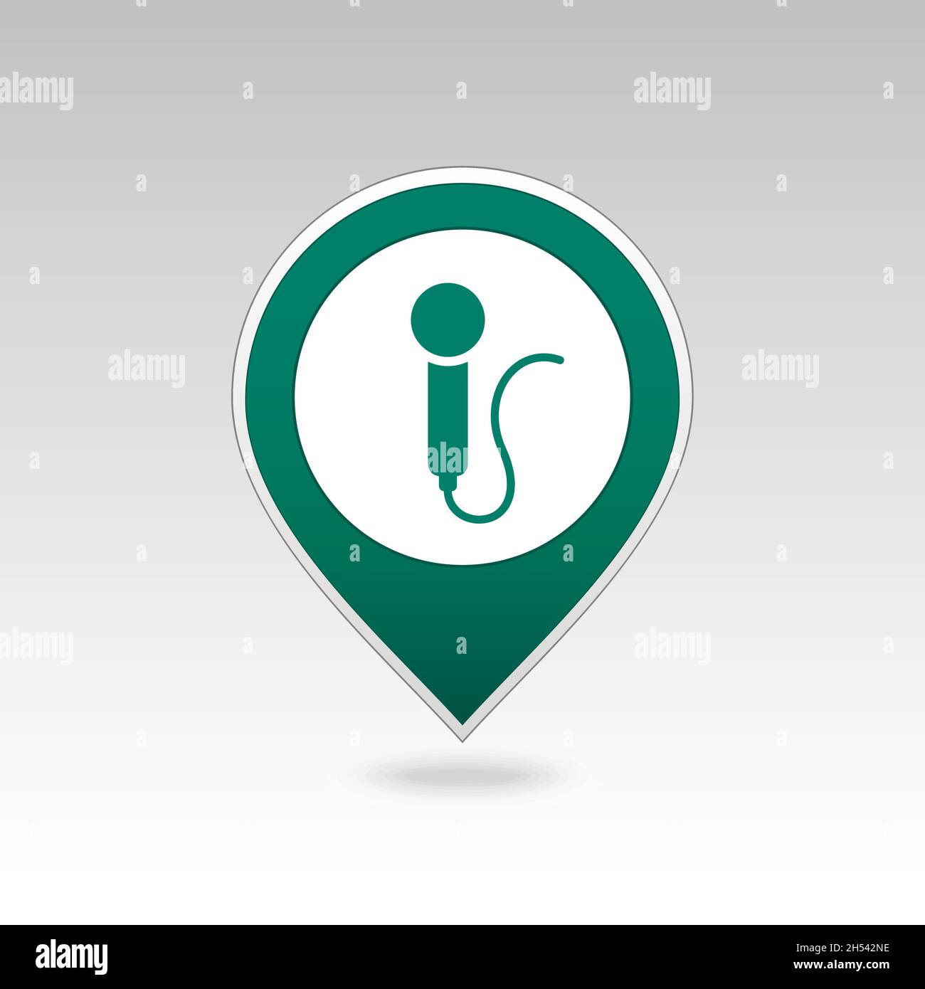 Microphone pin map icon. Map pointer. Map markers. Vector illustration ...