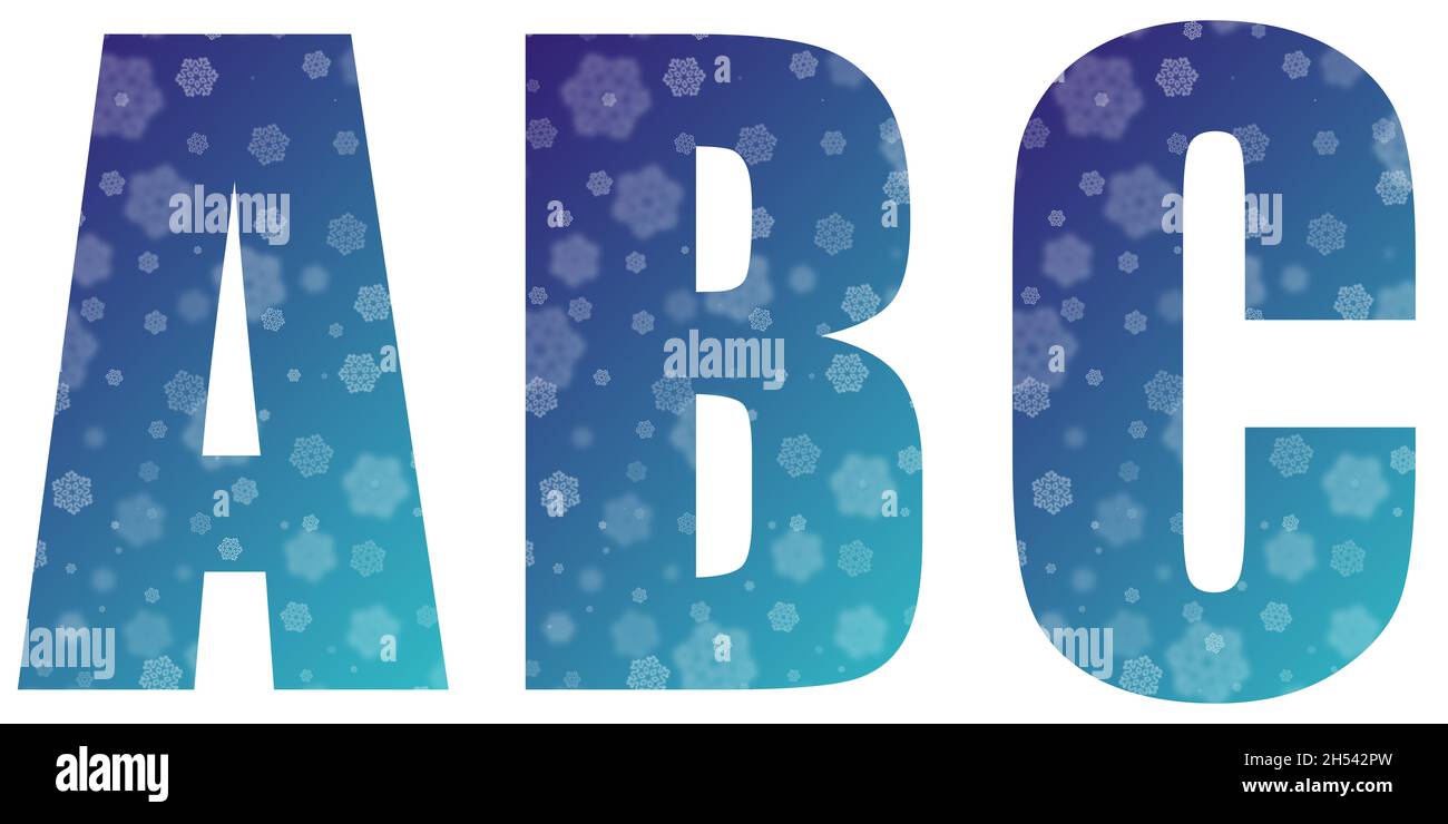 New Year and Christmas capital letters - Blue letters A B C made from ...