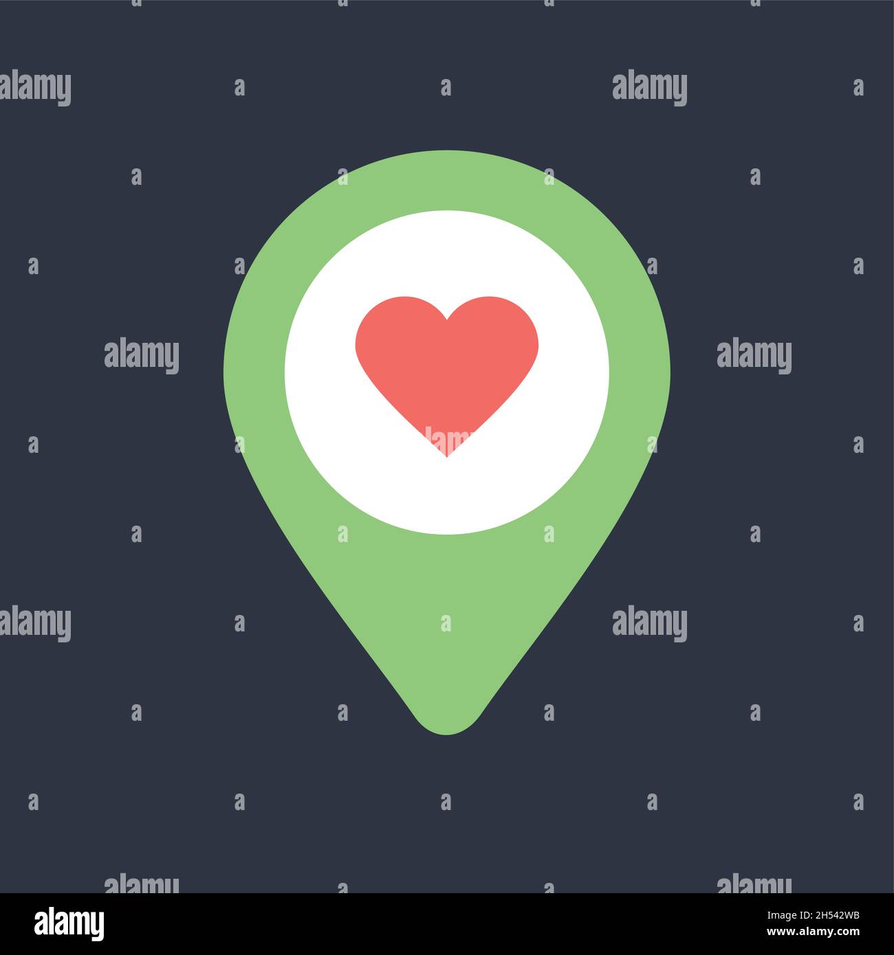 Heart pin map icon. Map pointer. Map markers. Vector illustration EPS10 ...