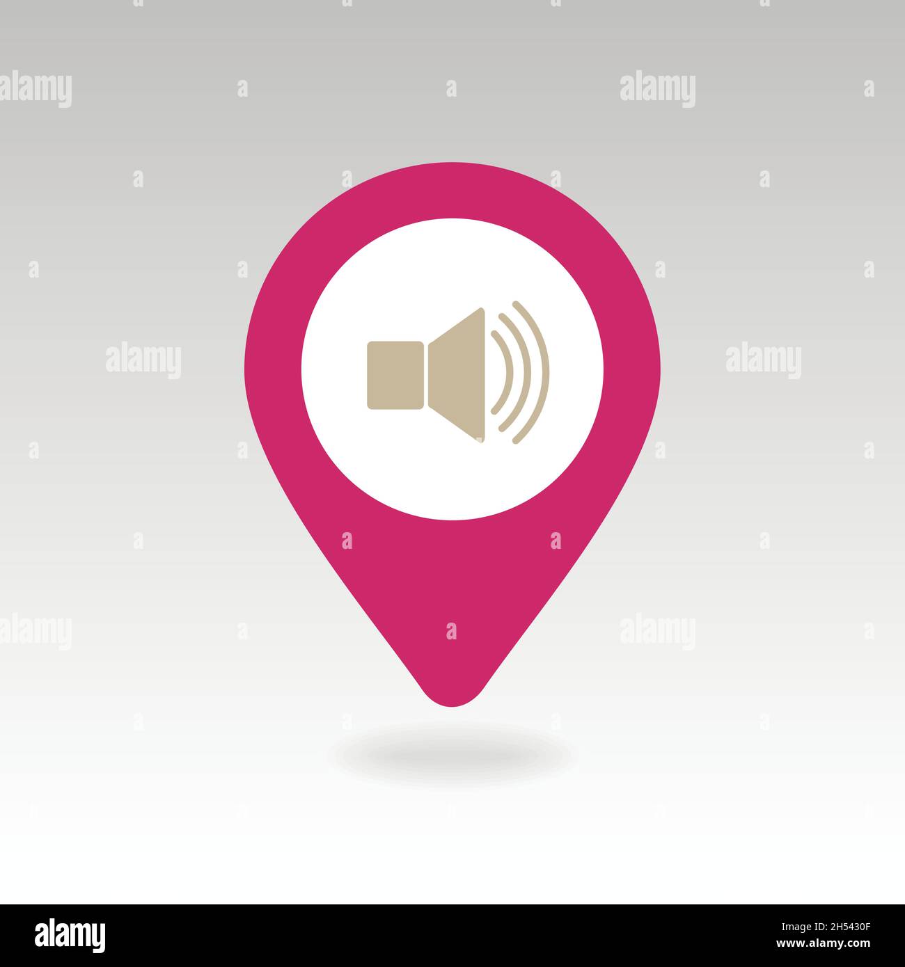 Speaker pin map icon. Map pointer. Map markers. Vector illustration ...