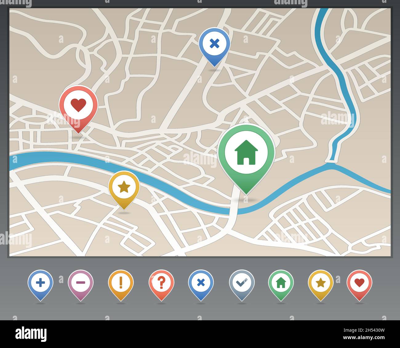 Set of colorful mapping pins hi-res stock photography and images - Alamy