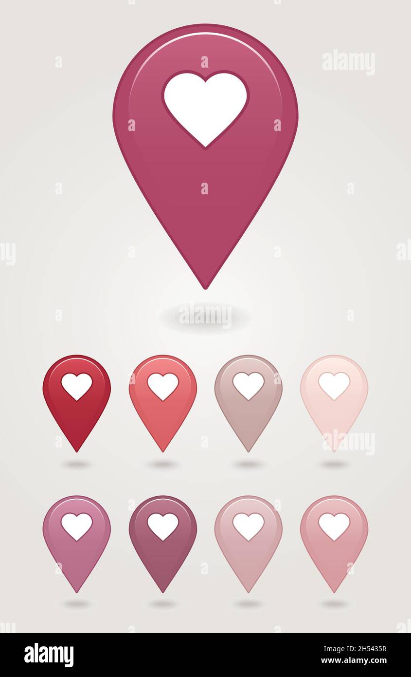 Map pointer with heart icon. Vector illustration Stock Vector Image ...