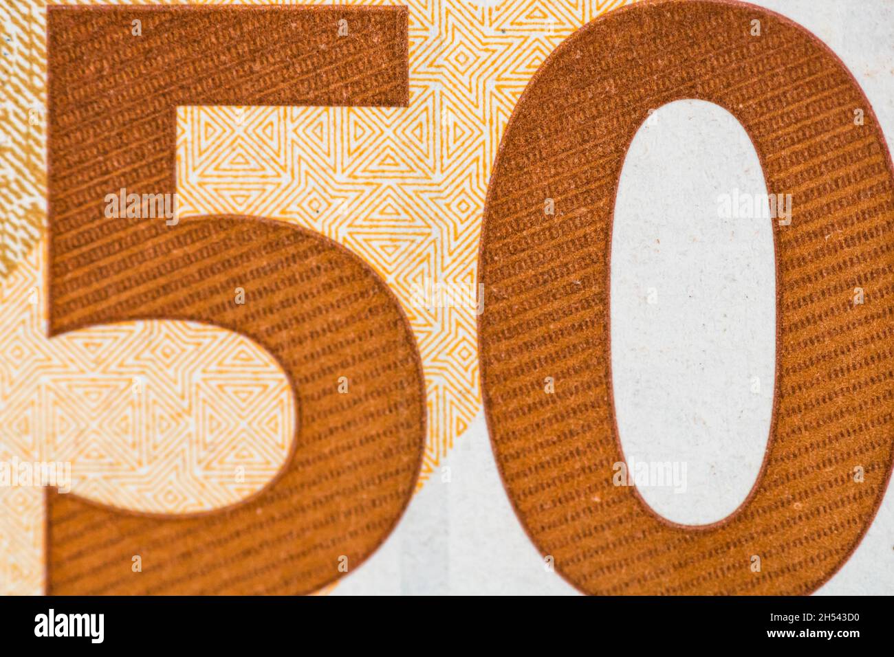 Macro detailed on a 50 Euro banknote Stock Photo - Alamy