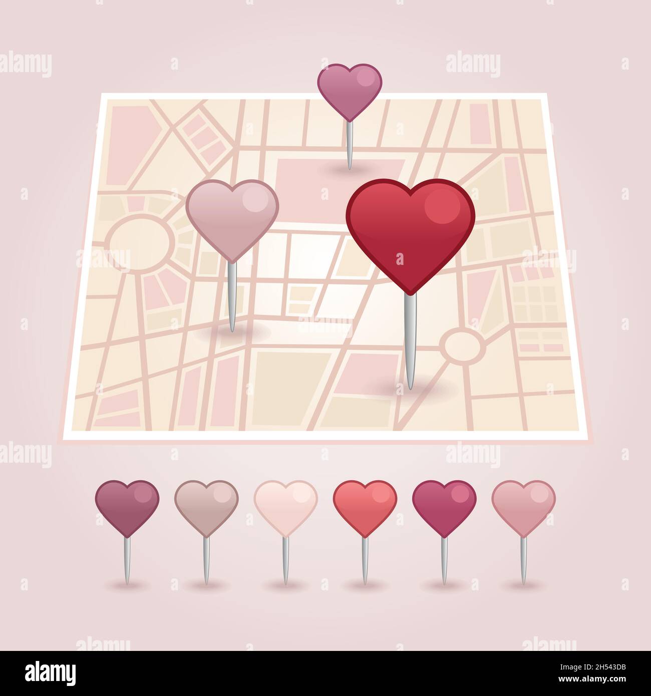 Map pointer with heart icon. Vector illustration Stock Vector Image ...